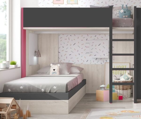 Litera en L con canapé inferior smp# - Muebles de Tena